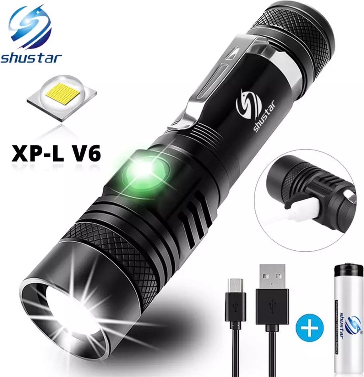 Zaklamp - Zaklantaarn - Oplaadbaar - LED - Buiten - Binnen - Shustar ...