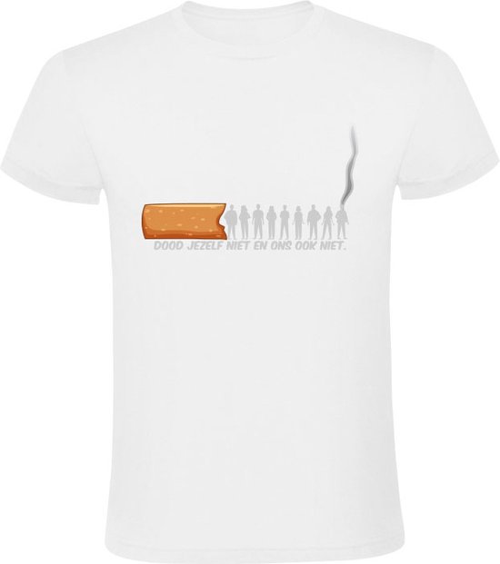 Tegen roken Heren T-shirt | sigaret | anti roken | stop roken | Wit ...