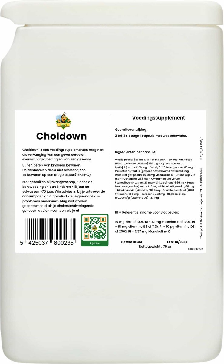 Choldown - 90 capsules - Cholesterol - Voor een normaal cholesterol ... Choldown - 90 capsules - Cholesterol - Voor een normaal cholesterol ...