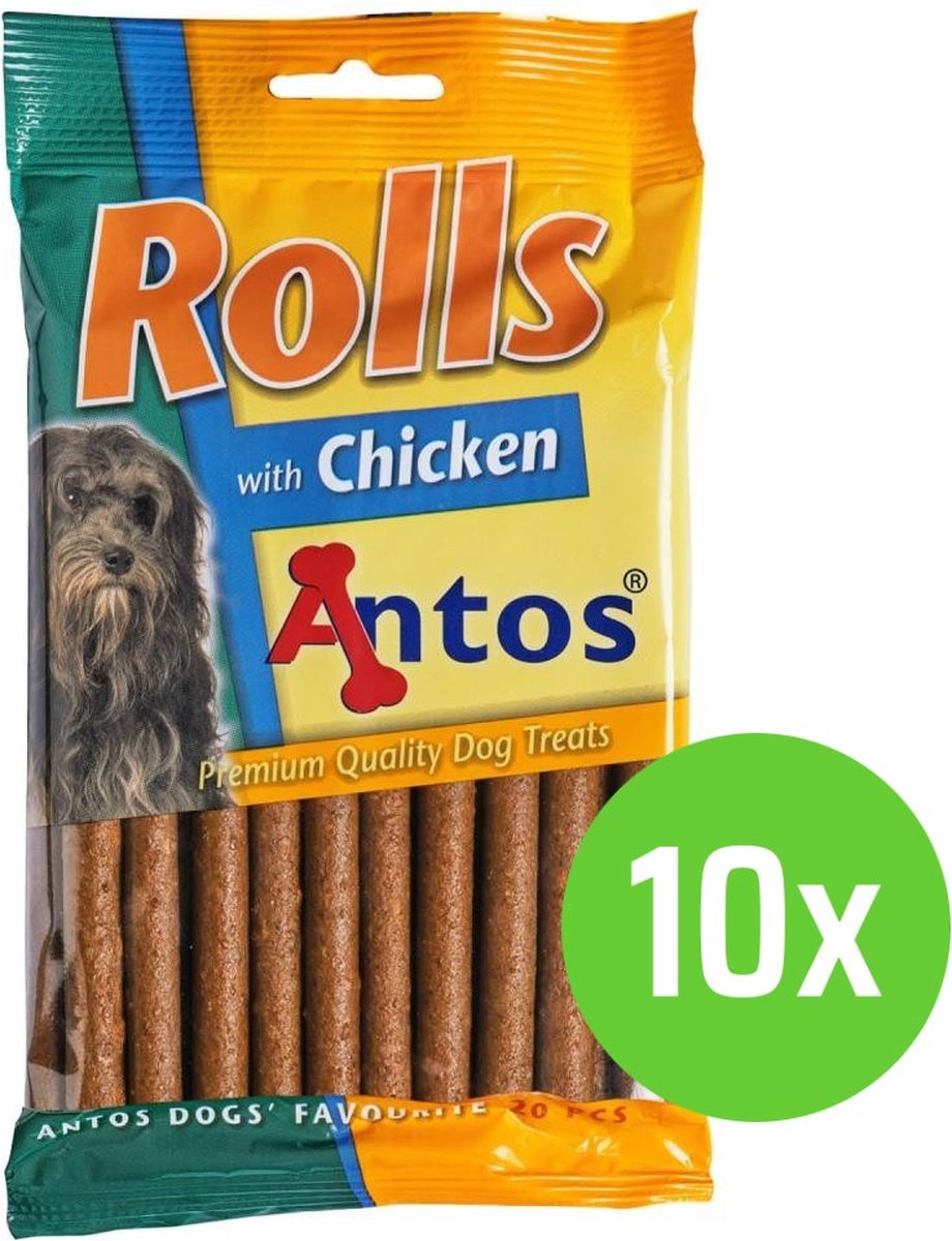 Antos Rolls Kip - hondensnack - 200 gram - 10 Verpakkingen | bol