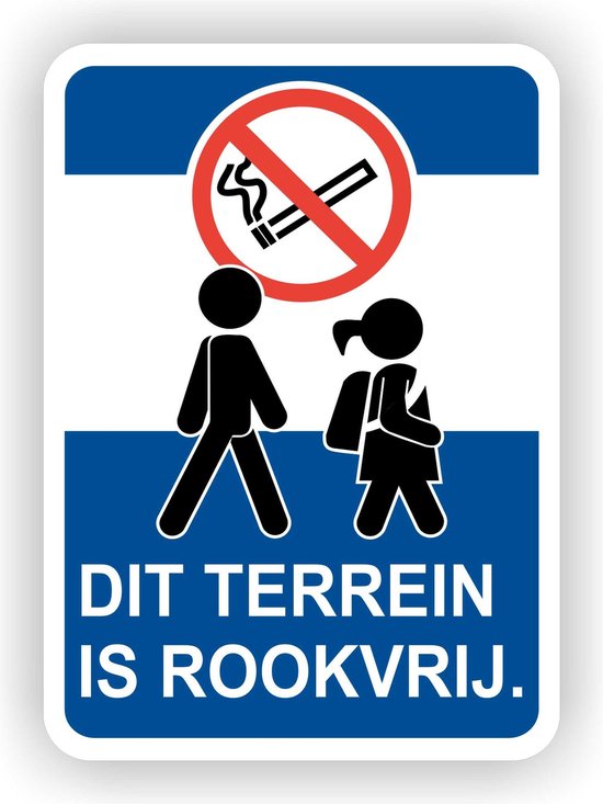 Dit terrein is rookvrij sticker met schoolkinderen | bol