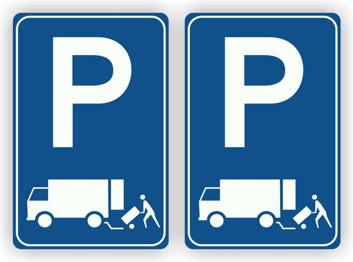 Parkeren laden en lossen verkeersbord set van 2 stickers | bol.com