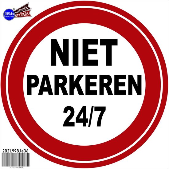 Niet parkeren sticker 24/7 | bol
