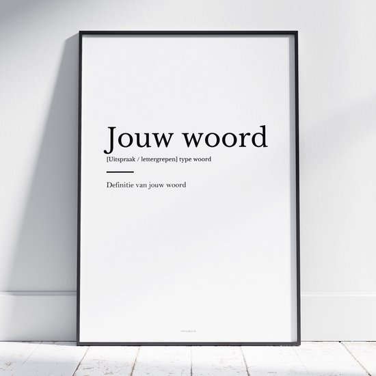 Jouw woord definitie woordenboek poster A4 S (21x30 cm) zonder lijst ...