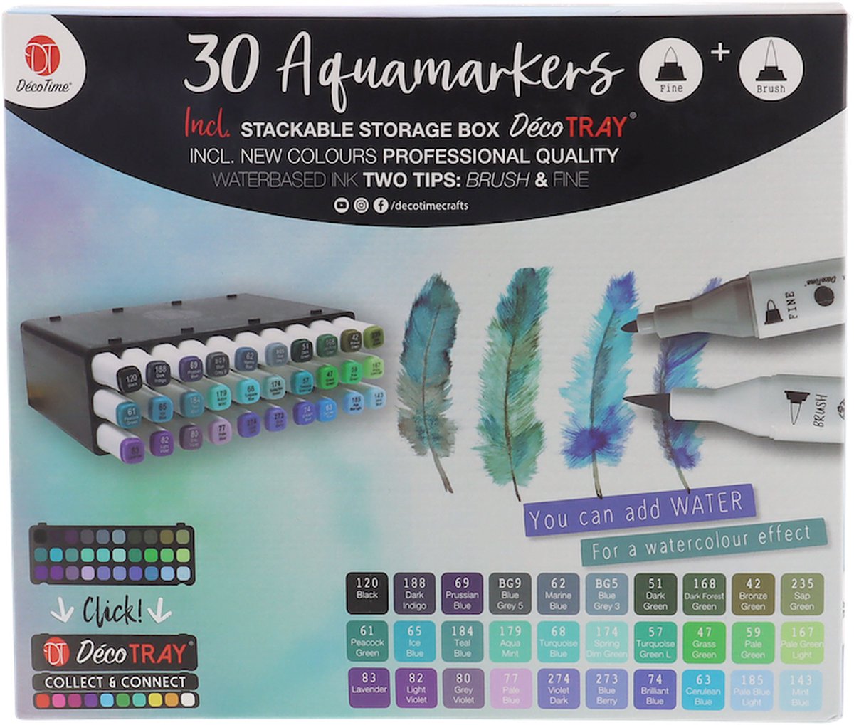 Decotime Twinmarkers (groen) - 30 Waterverstiften - Professionle ...
