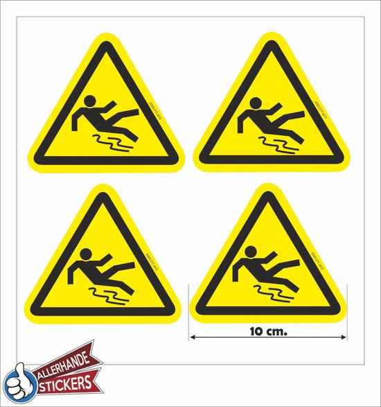Val gevaar, sticker geel zwart 10 cm. | bol.com