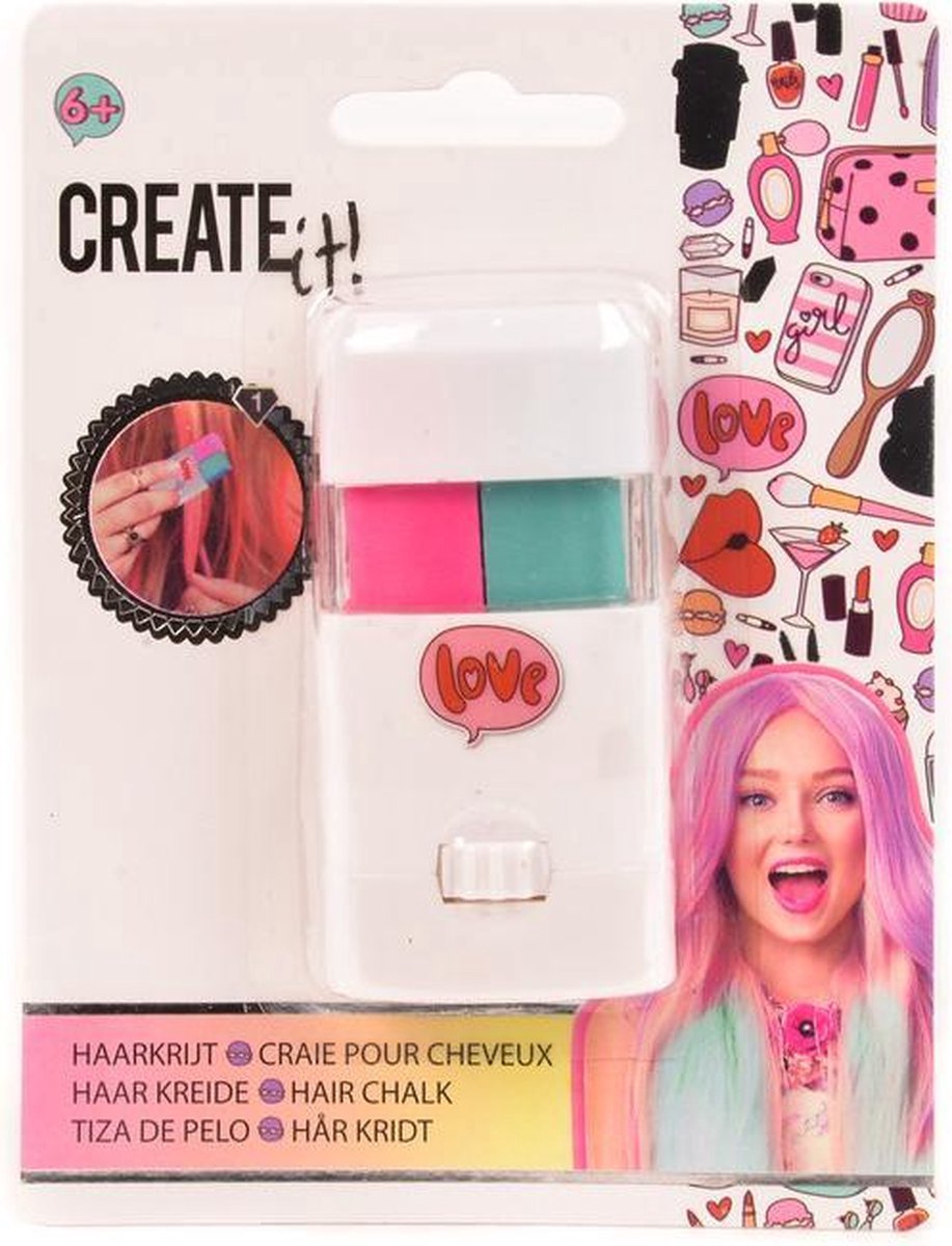 Haarkrijt Voor Meiden - 2 Kleuren - Create it! - Hair Chalk ...