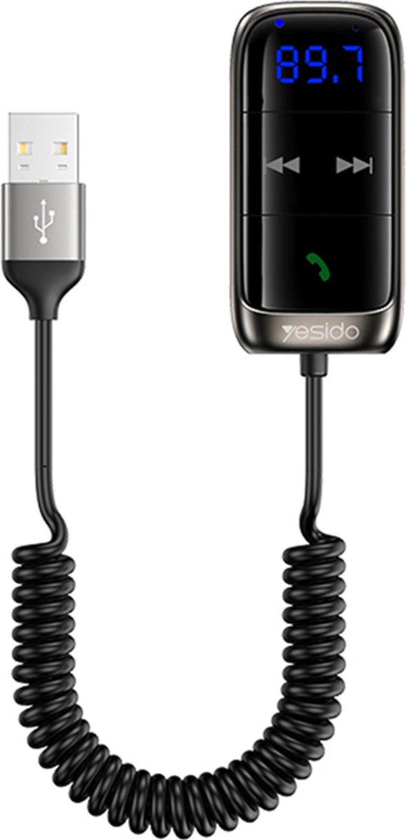 Yesido - FM-transmitter Bluetooth-auto-ontvanger USB ingang (YAU32) - LED-display,... | bol.com
