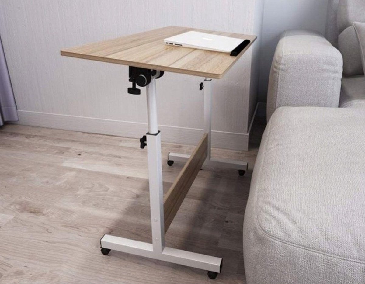 Eleganca Mobiele Bureau Laptoptafel – Bijzettafel op wieltjes - In hoogte verstelbaar... | bol.com
