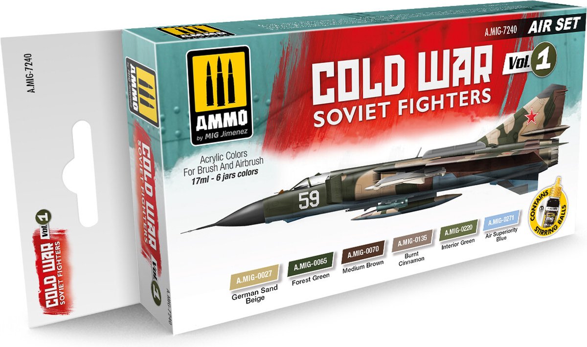 Mig - Cold War Vol 1 Soviet Fighters Colors 6 Jars 17 Ml (7/21 ...