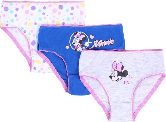 3 x grijze en blauwe Minnie Mouse DISNEY slip / 122 | bol.com