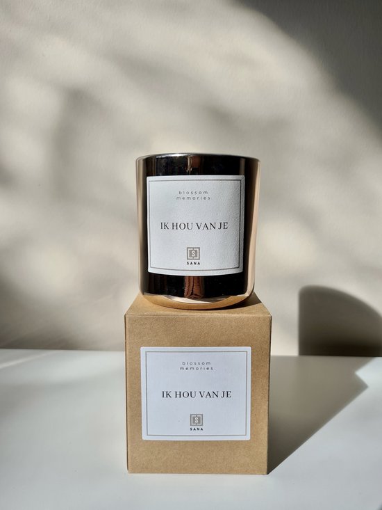 Herdenkingskaars - Geurkaars - ROSÉ - IK HOU VAN JE - 45 Branduren ...