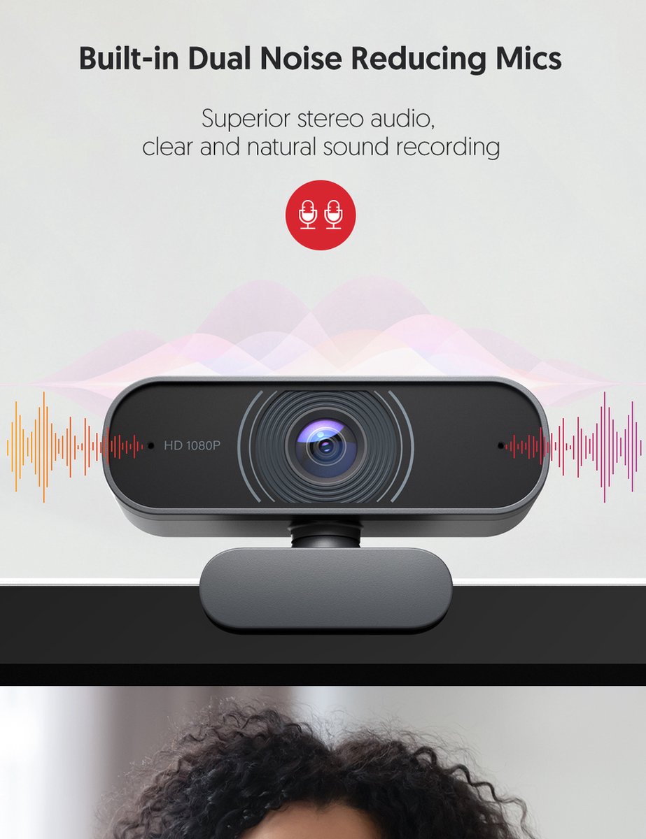 Victure webcam SC35 - Webcam Voor PC en Laptop - Full HD 1080P - Met ...