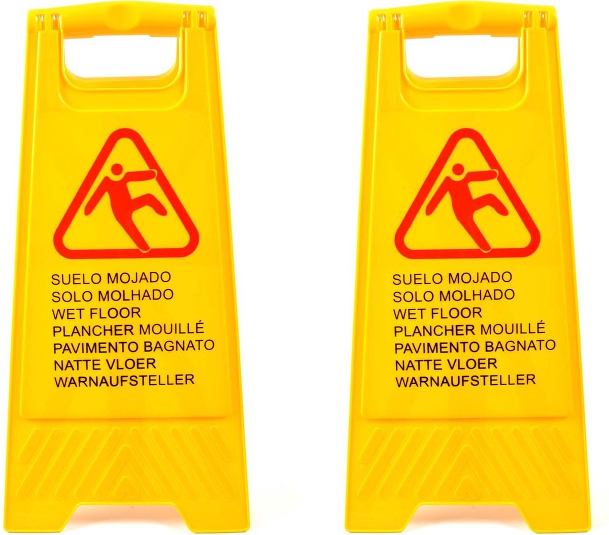 2x |Waarschuwingsbord gladde of natte vloer in 7 talen – ‘Caution wet ...