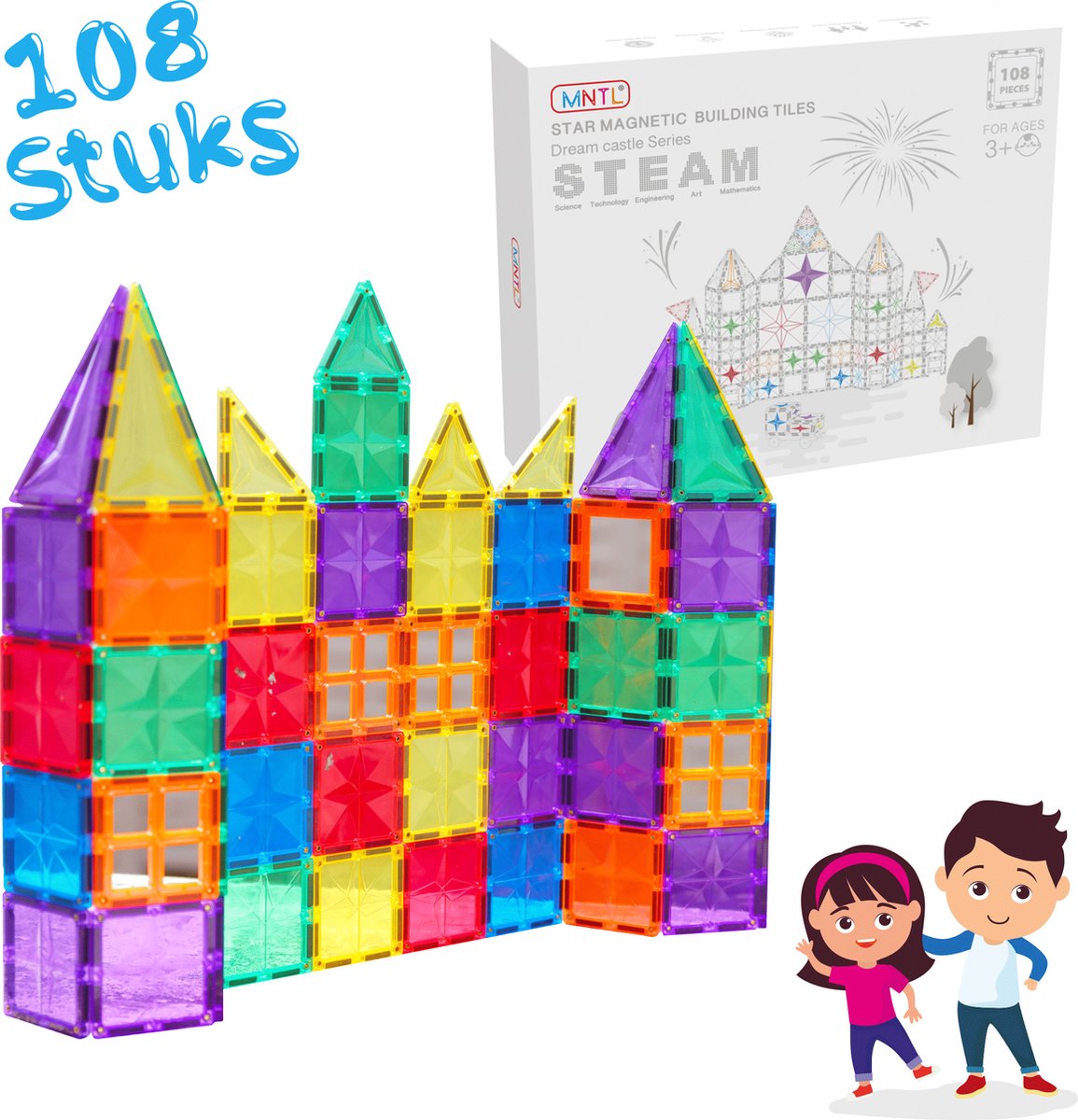 magnetisch speelgoed - 108 stuks - Magnetische bouwstenen | bol.com