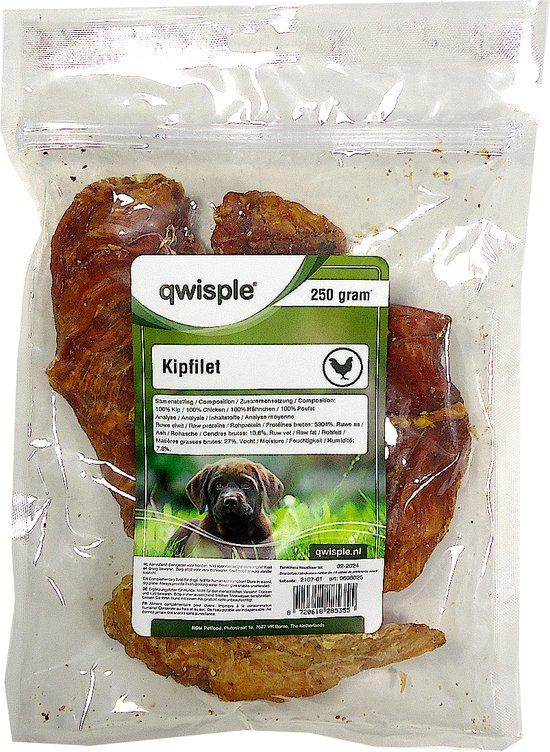 Qwisple Kipfilet | Gedroogde Hondensnacks | Filet Kip | 1000 gr | bol.com