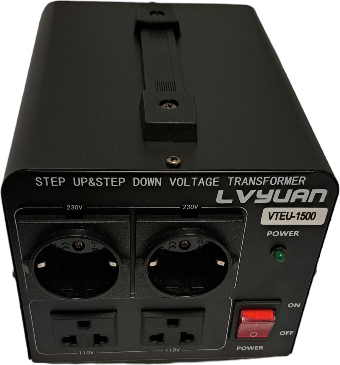 Omvormer / Transformator VTUE-1500 watt Automatisch Step Up & Step Down 110V-220V... | bol.com