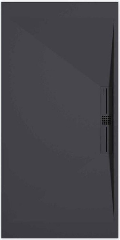 Sanifun douchebak Stone Side Anthraciet Smooth 1600 x 800 P | bol