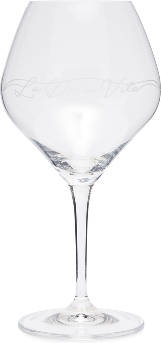 Riviera Maison Wijnglas gegraveerd met tekst, Rodewijn Glas La Dolce ...