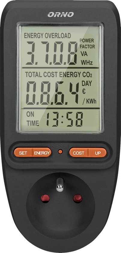 Energiemeter verbruiksmeter met LCD-display - Verbruiksmeter ...
