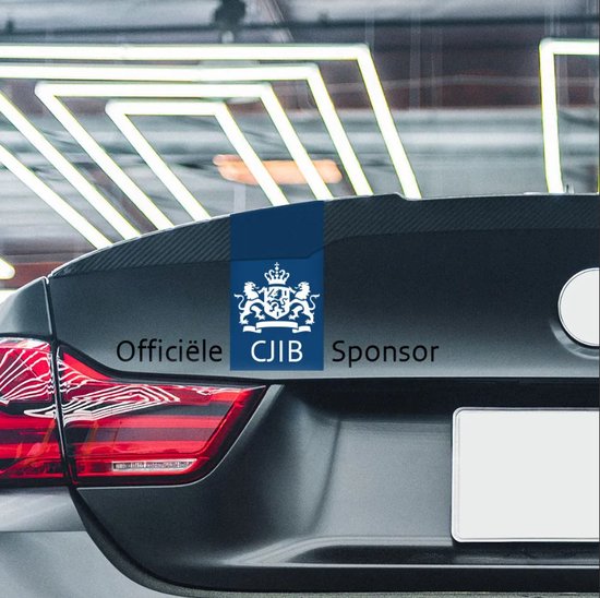 Officieel CJIB Sponsor Sticker Zwart - 10 x 19 cm | bol.com