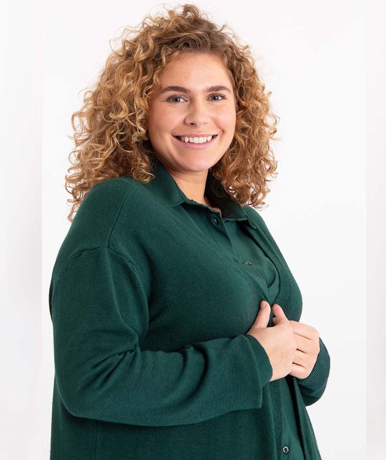 Groene Vest van Je m'appelle - Dames - Plus Size - Maat 46/48 - 2 maten ...