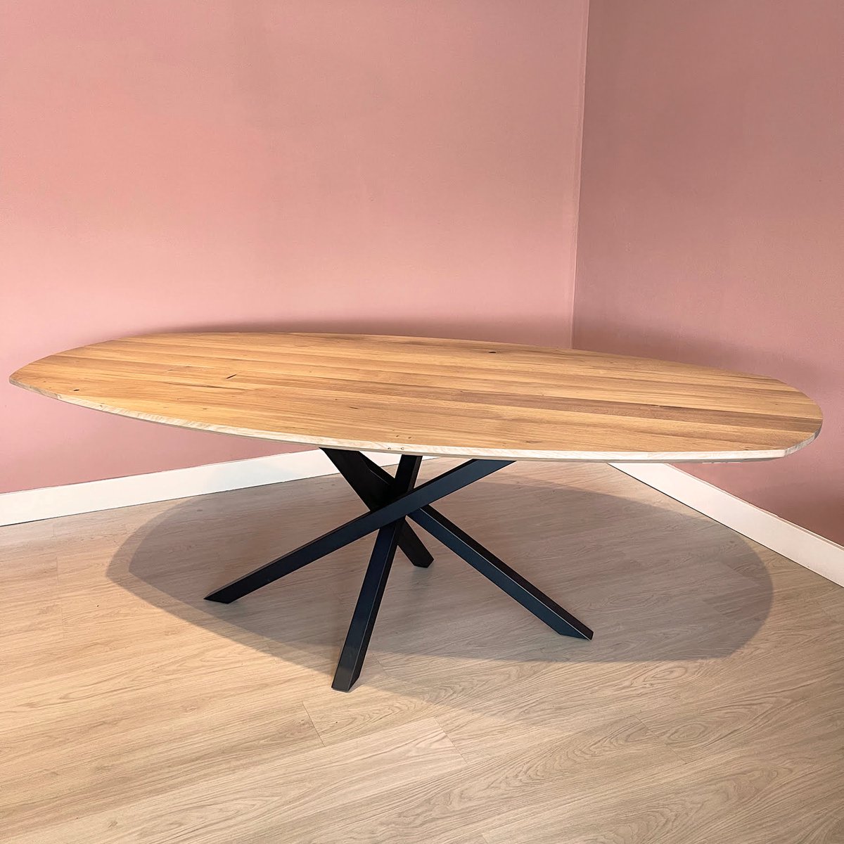 Table à manger en chêne DANISH ovale avec matrice mikado - finition ...