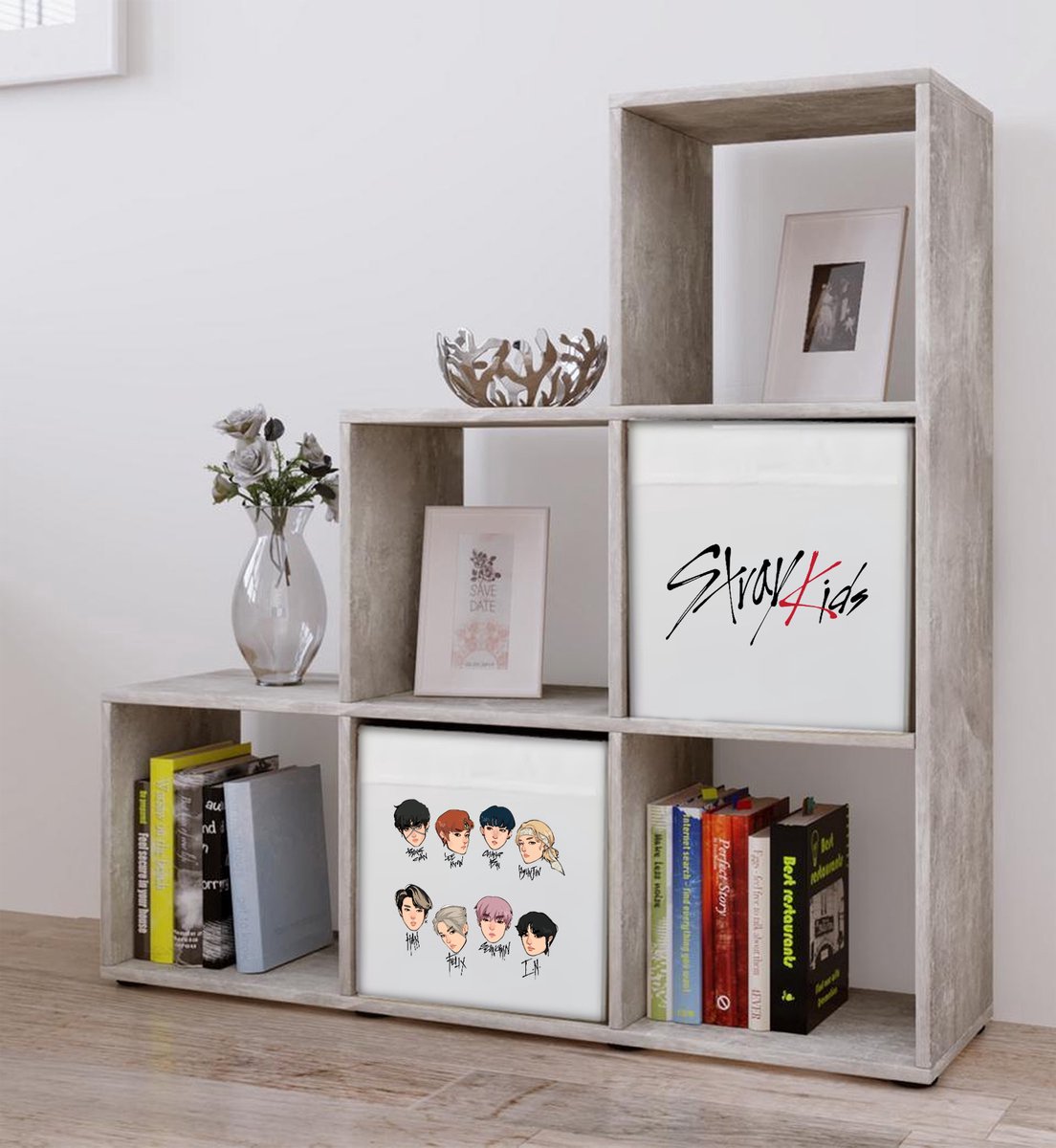 2x Stray Kids SKZOO Opbergmand Opbergdoos - Wit Ikea Kallax Opberg Kast ...