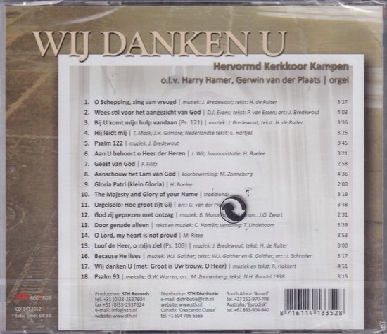 Wij danken U - Hervormd Kerkkoor Kampen o.l.v. Harry Hamer en Gerwin ...