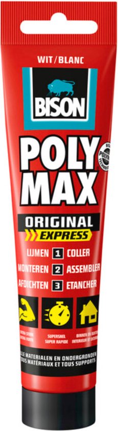 Bison Poly Max Express Wit - 6 x 165 gr - Voordeelverpakking | bol