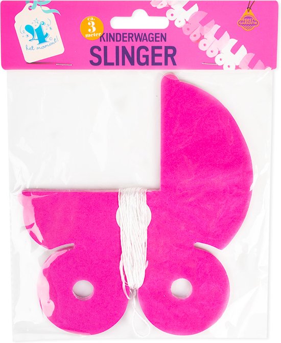 Slinger | Baby shower | roze | 3 meter lang | kinderwagentjes | bol
