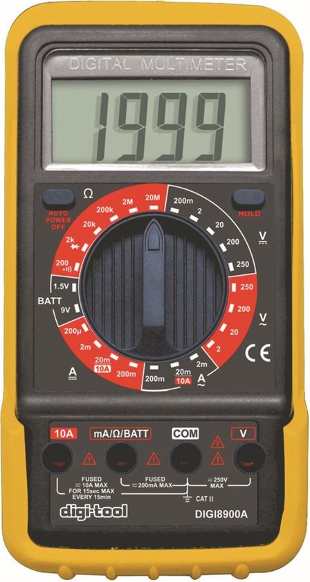 Digi-Tool Multimeter 8900 - meten van spanning, stroom & weerstand | bol