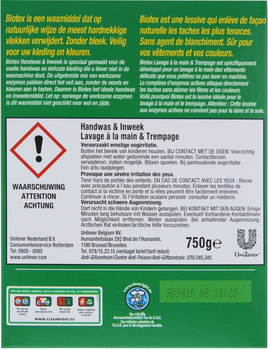Biotex Waspoeder Handwas & Inweek - 750 gram | bol.com