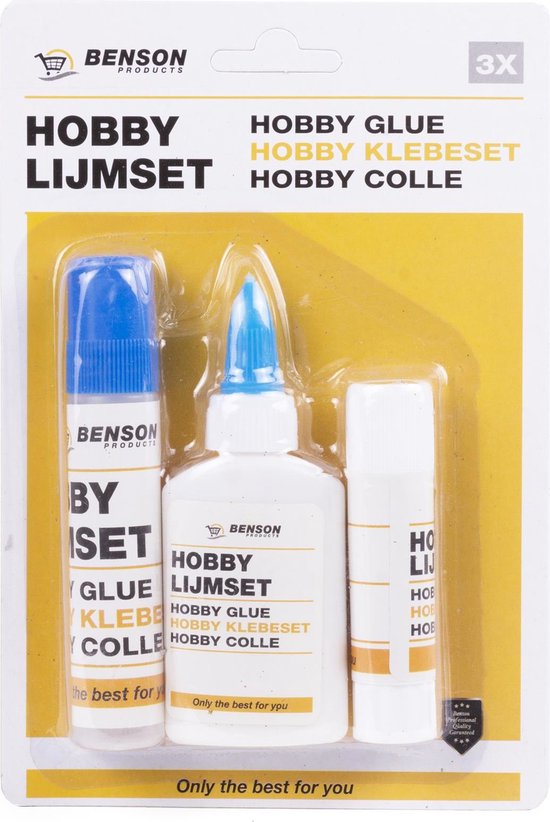 Benson Hobby lijmset 3 dlg | bol