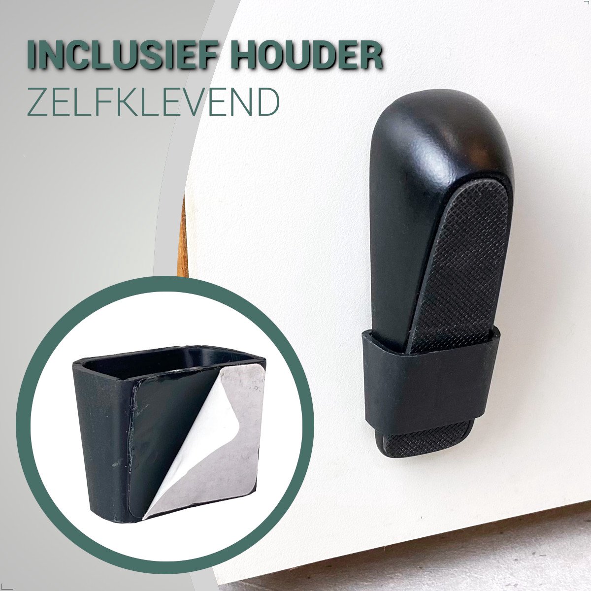 Vannons - Deurstopper - Antislip - Deurwig - Set van 2 - Staal - Zwart ...