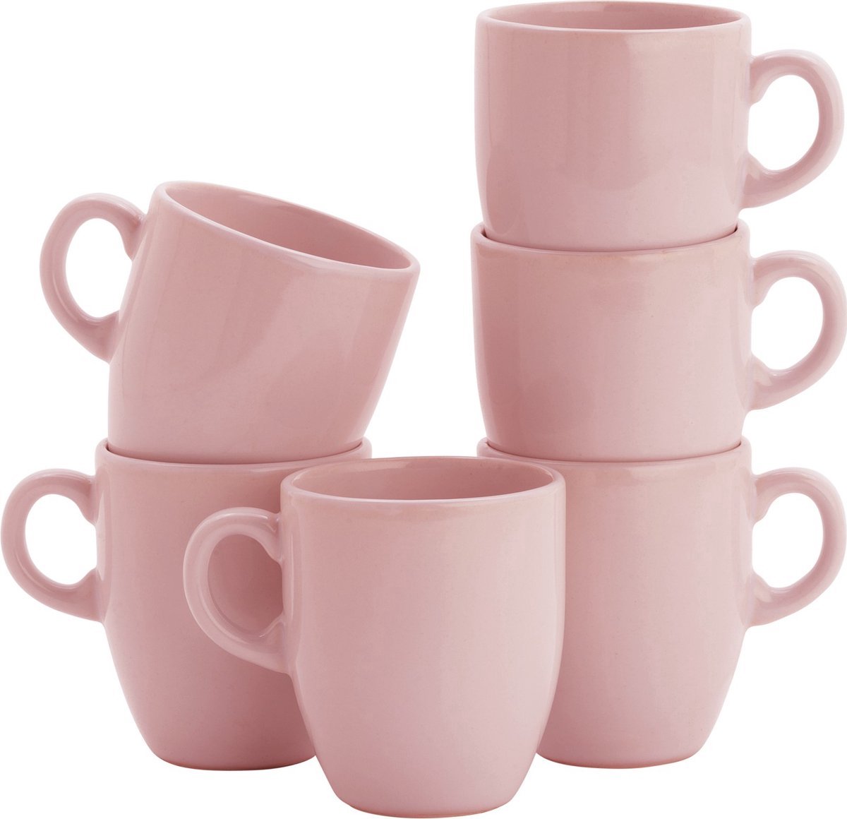 Koffiekopjes - Koffiemokken - Luxe Koffiemok - Set - 6 Stuks - Met Oor - Roze -... | bol.com