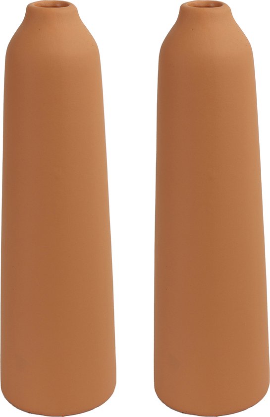 Vase à Fleurs Countryfield 2x Pièces Terre Cuite Rouge D9 X D31 Cm Ouverture