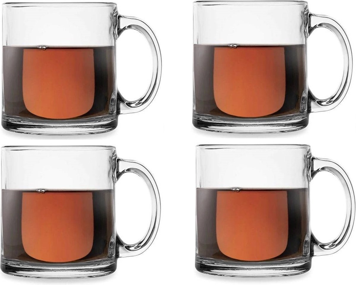 Glasrijk® Theeglazen - 320 ml - 4 stuks - Koffieglazen - Theeglas met ...