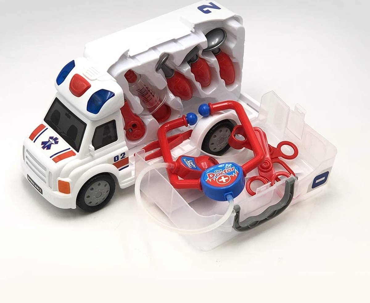 Ambulance Dokterskoffer - Tachan - Speelgoedauto met Doktersspullen ...