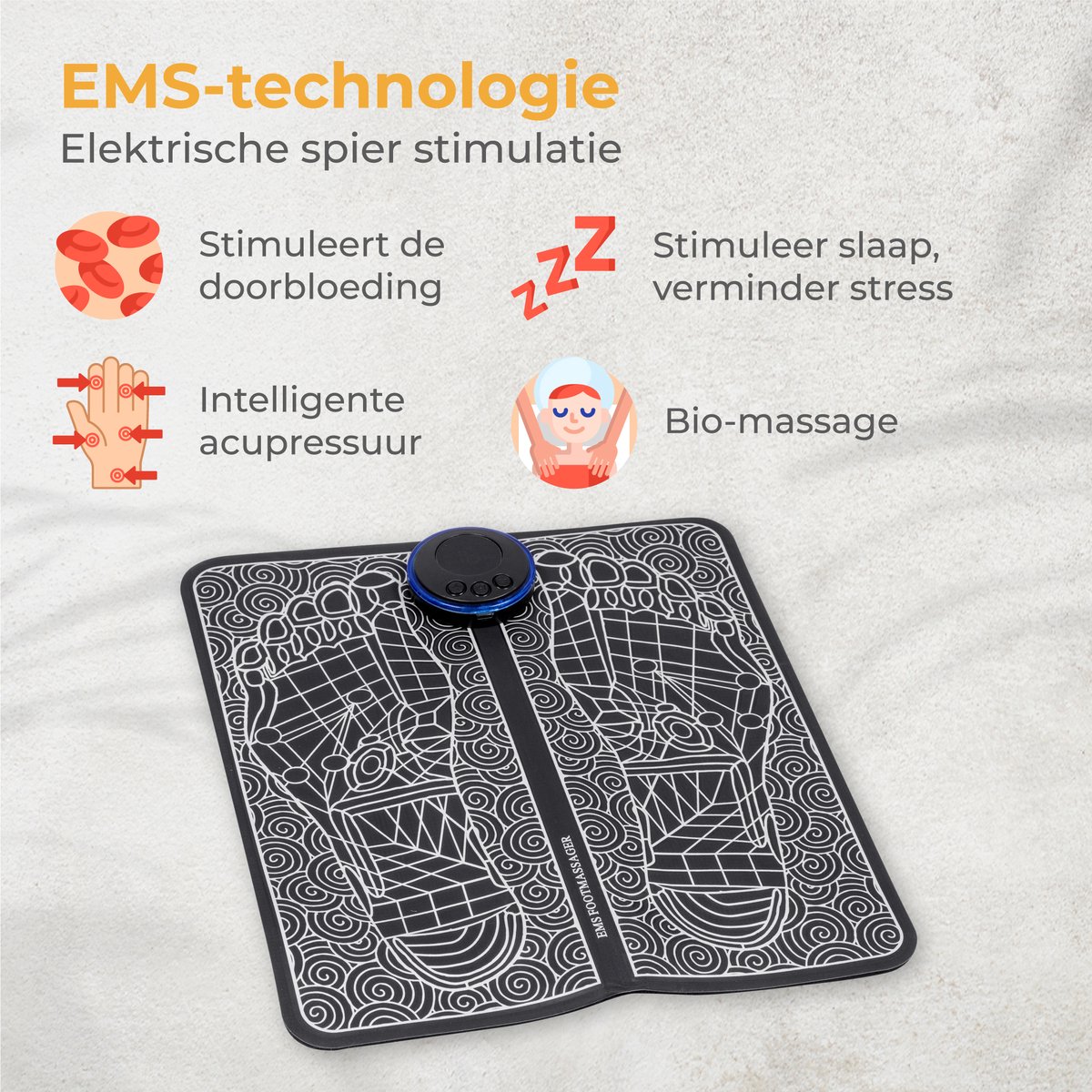 Nuvance Voetmassage Apparaat Met Bediening Ems Massage Mat