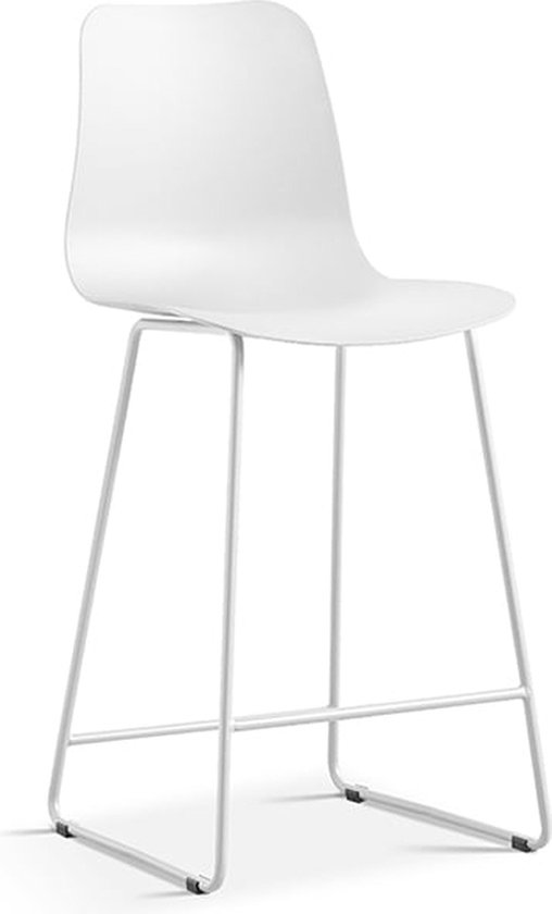 Barkruk Penny Wit - Kunststof - Set van 2 - Zithoogte 49 cm - Zitdiepte ...