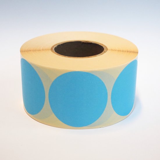 Blanco Stickers op rol 50mm rond - 1000 etiketten per rol - mat blauw | bol