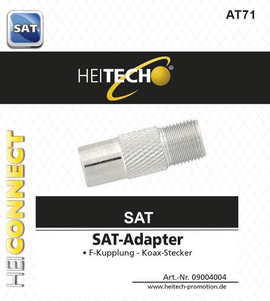 Heitech SAT-Adapter F-Connector/Coax-Connector | bol.com
