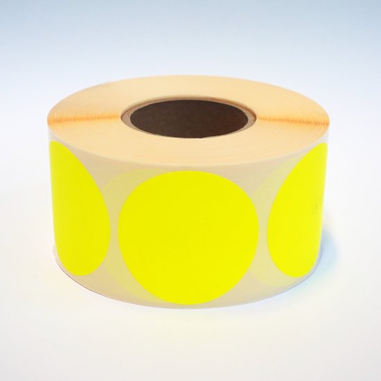 Blanco Stickers op rol 50mm rond - 1000 etiketten per rol - mat fluor ...