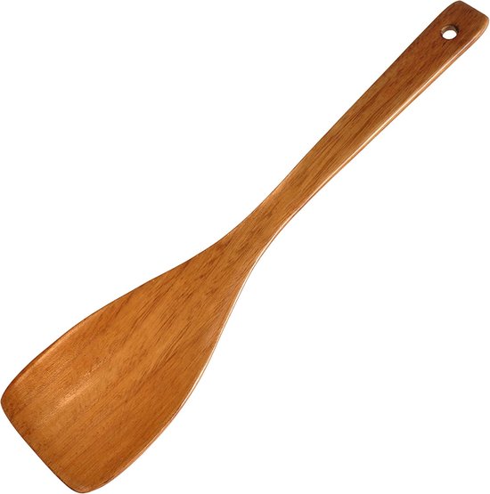 Houten spatel, platte spatel met lange handgreep, handgemaakt, spatel ...