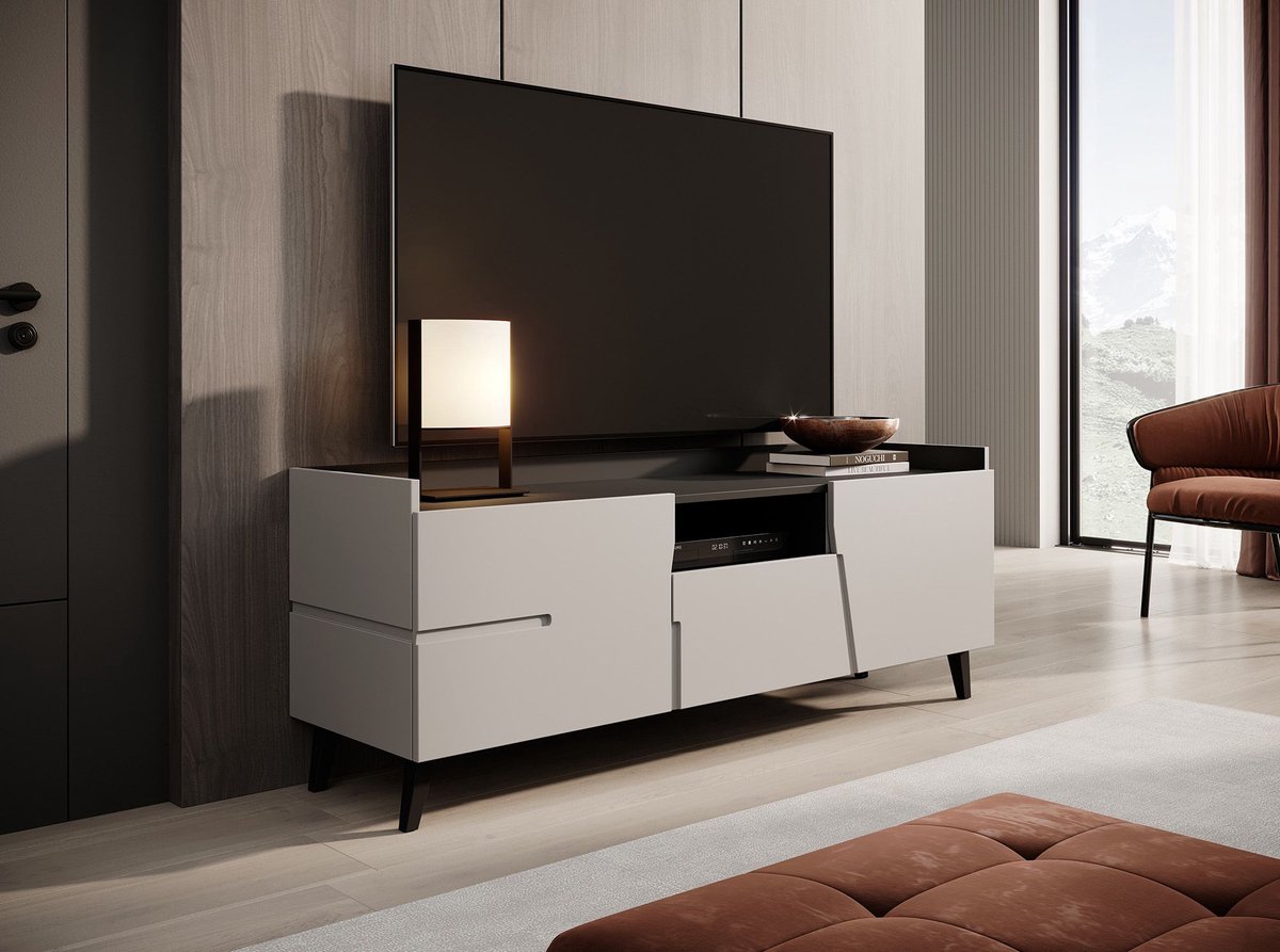 Meubella - TV-Meubel Glory - Mat grijs - 150 cm | bol.com
