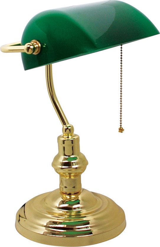 SIMGE - Tafellamp - Bureaulamp - Classic - Groen Goud Kleur - Banker ...