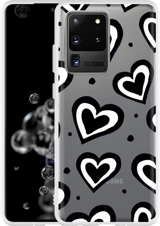 Samsung Galaxy S20 Ultra Hoesje Watercolor Hearts - Designed by Cazy | bol