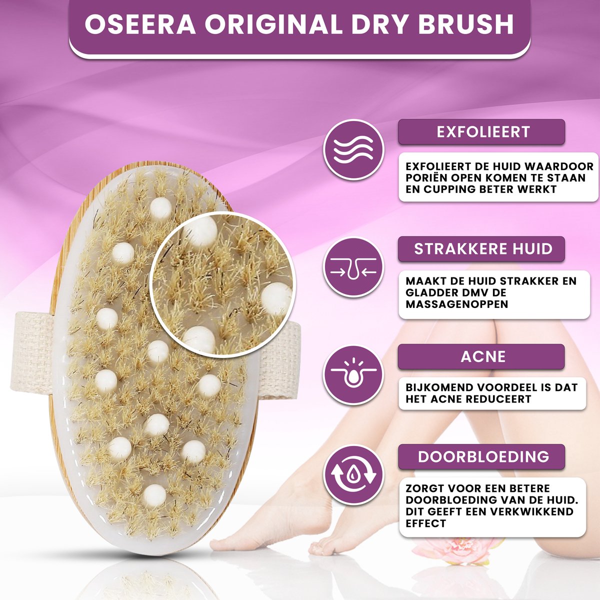 Oseera cellulite cups + dry brush set - Cupping set - Anti cellulite en ...
