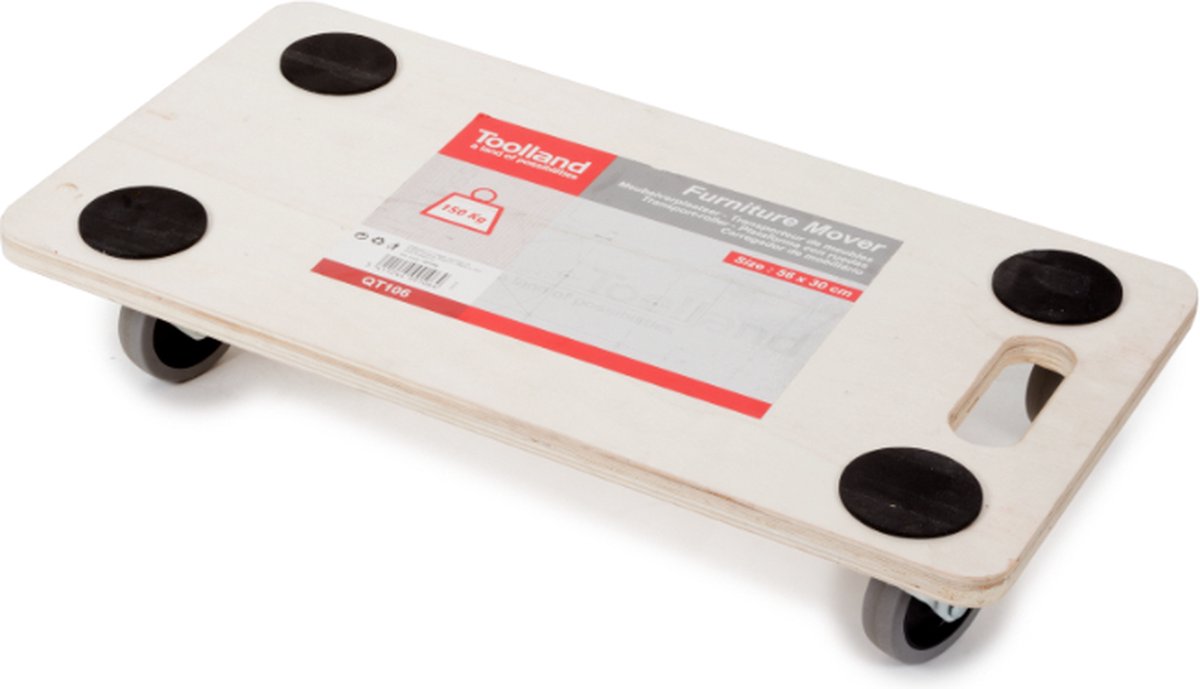 Toolland Meubelroller, met antislipbekleding, 4 zwenkwielen ...
